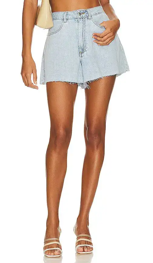 Weworewhat Flare Bell Short In Light Wash - 65% Off | Editorialist
